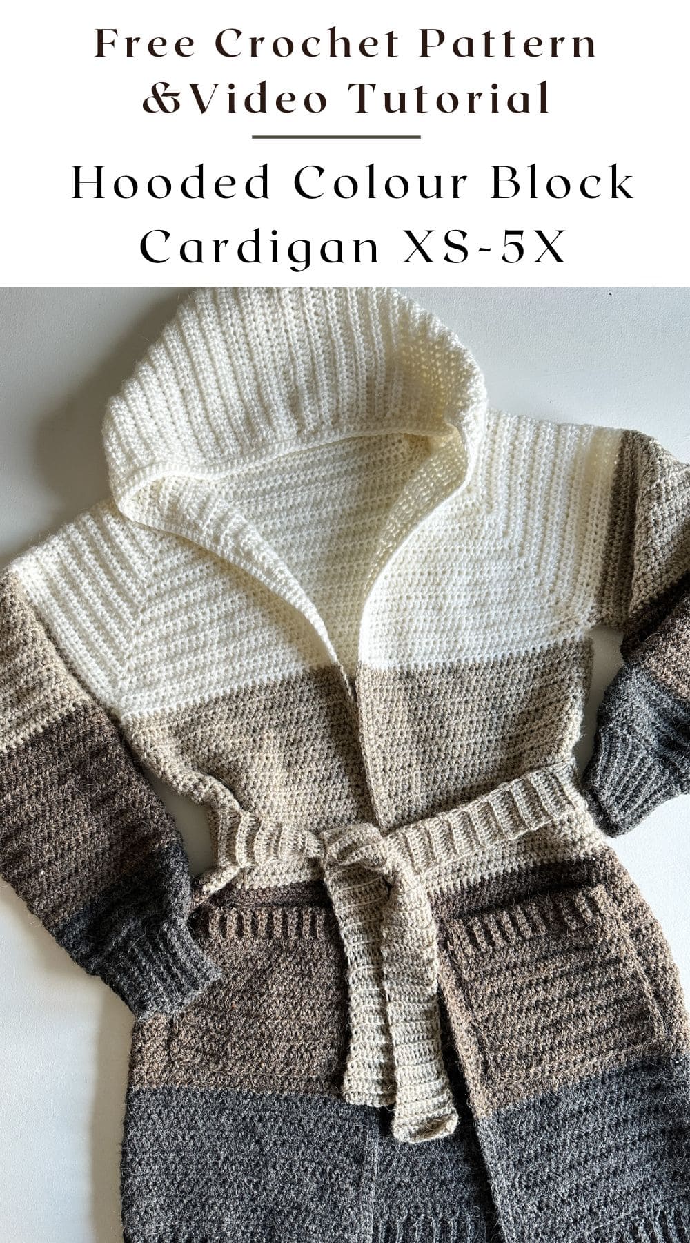 Crochet Colour Block Cardigan - MJ's off the Hook Designs