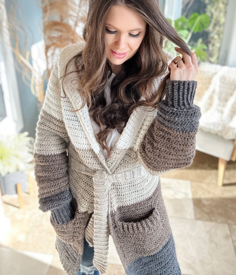 Crochet Colour Block Cardigan - MJ's off the Hook Designs
