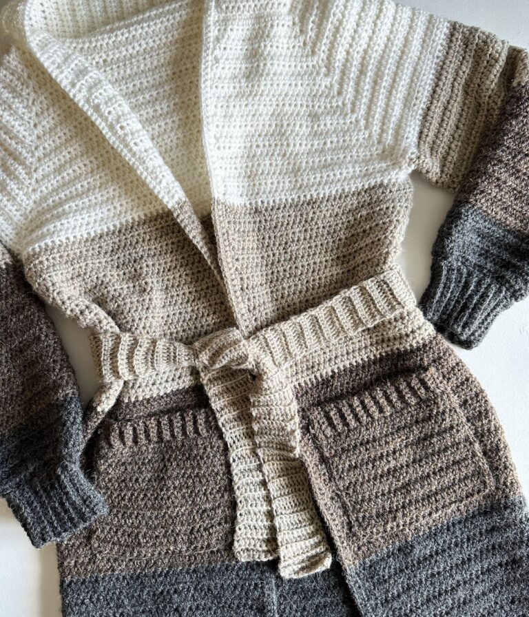 Crochet Colour Block Cardigan - MJ's off the Hook Designs