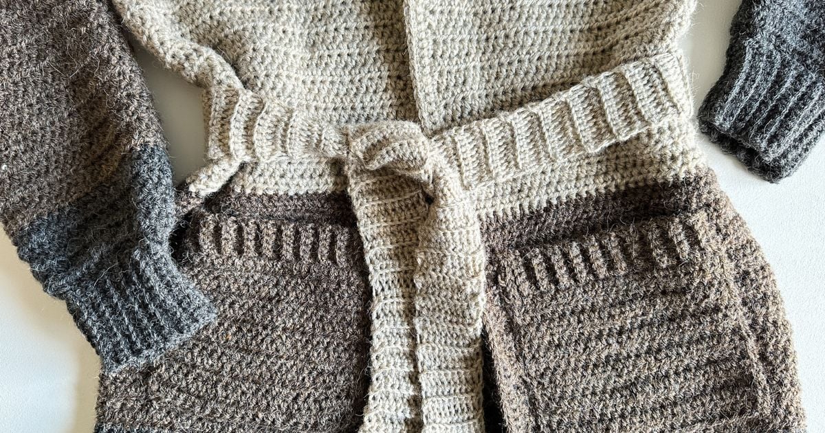 Crochet Colour Block Cardigan - MJ's off the Hook Designs