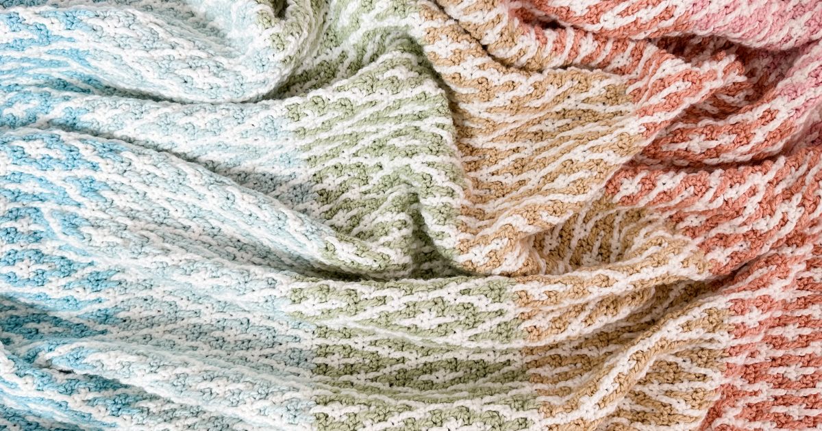 Rainbow Hugs Mosaic Crochet Blanket - MJ's off the Hook Designs