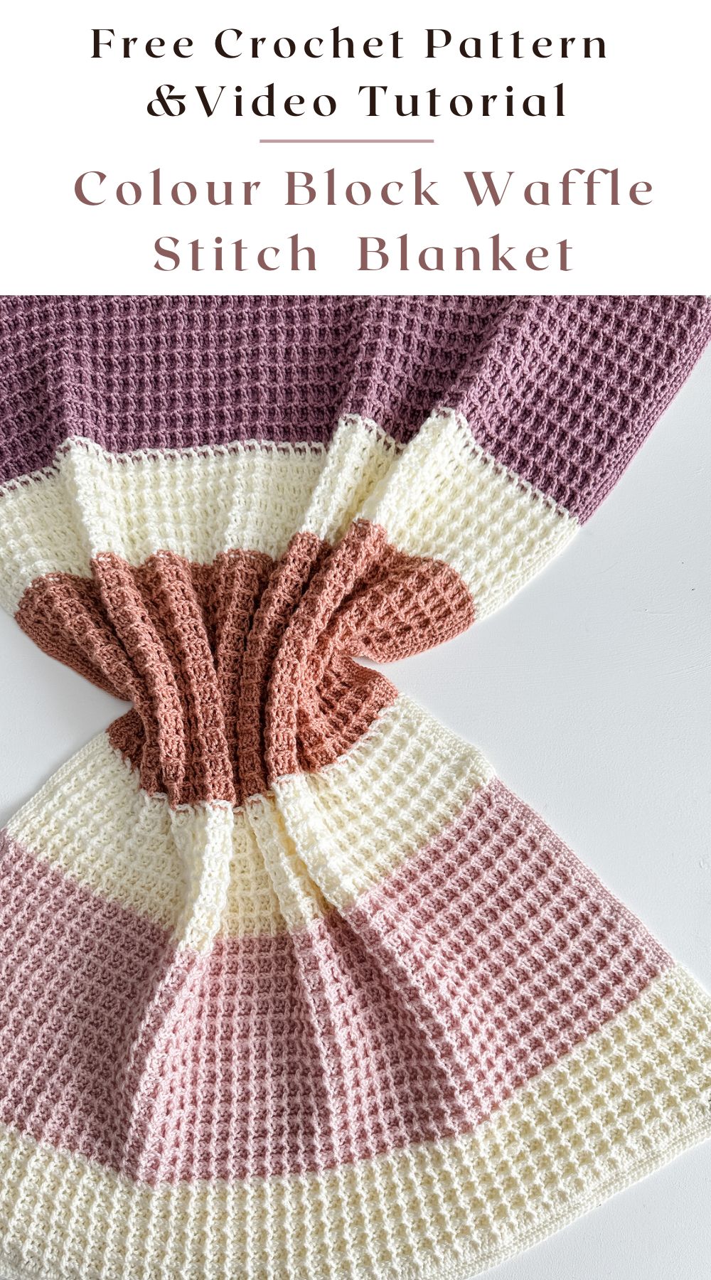 Waffle Stitch Crochet Blanket - MJ's off the Hook Designs
