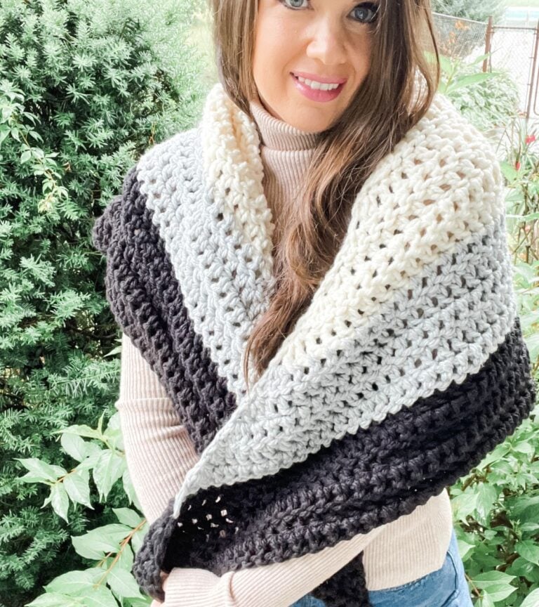 Easy Bulky Crochet Shawl - MJ's off the Hook Designs