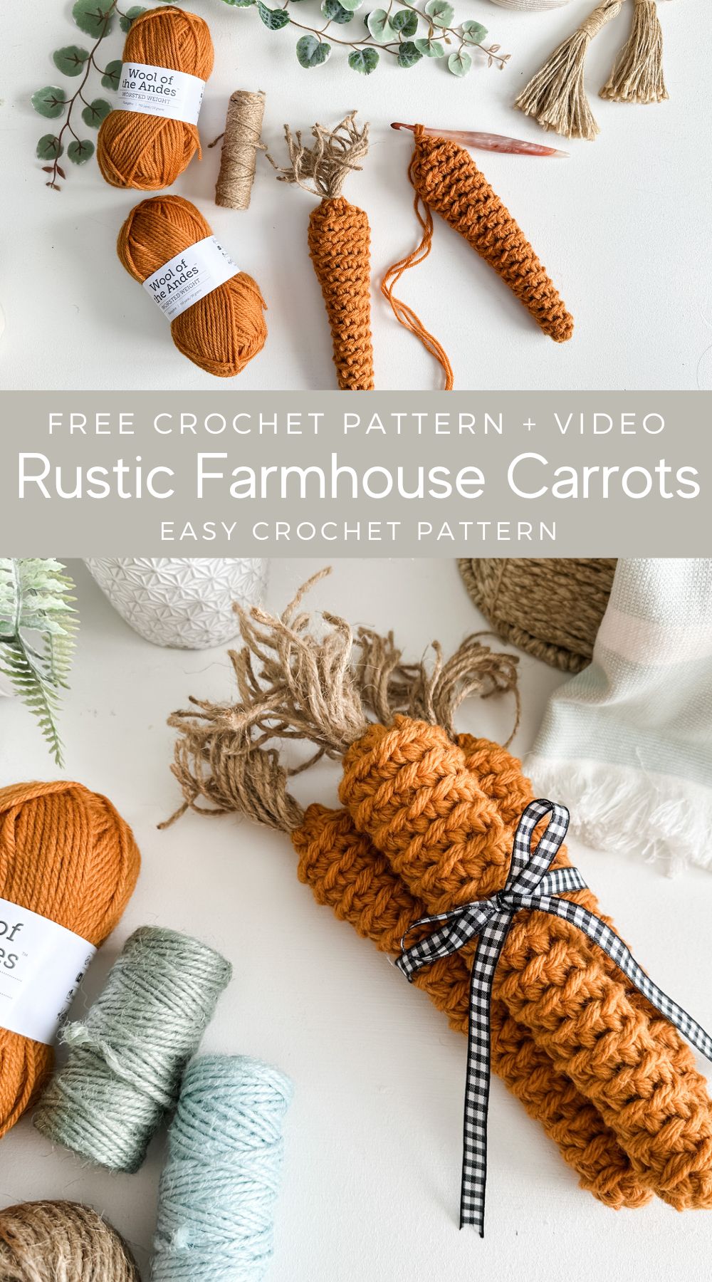 Rustic Farmhouse Carrots - MJ's off the Hook Designs