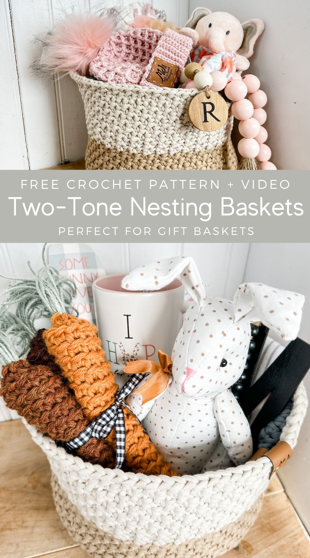 Two-Toned Crochet Nesting Baskets - MJ's off the Hook Designs