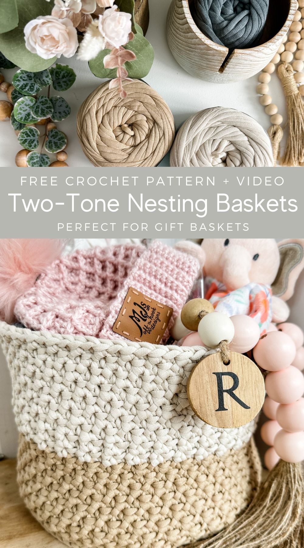 Two-Toned Crochet Nesting Baskets - MJ's off the Hook Designs