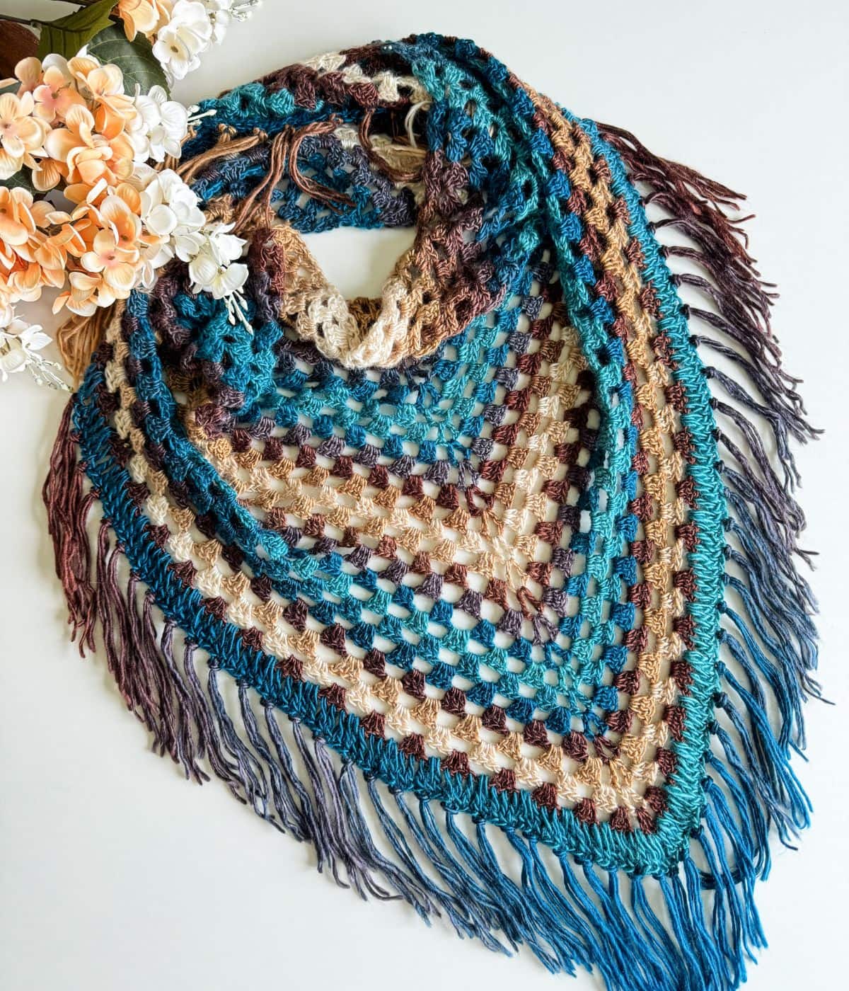Feathered Fall Shawl - Crochet Pattern - MJ's off the Hook Designs