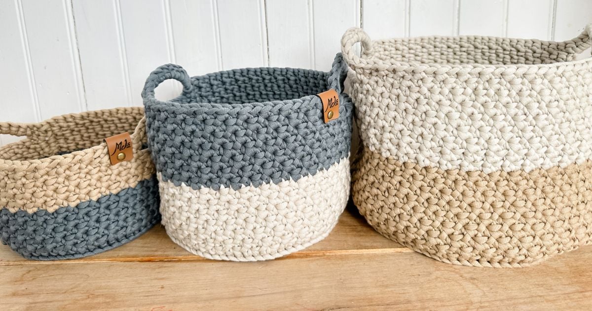 Two-Toned Crochet Nesting Baskets - MJ's off the Hook Designs