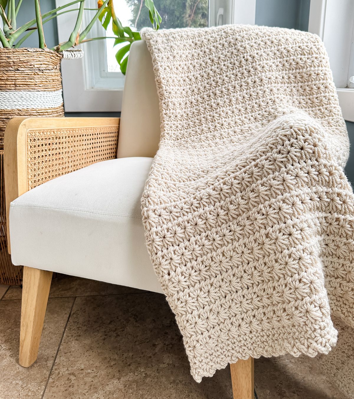 Chunky Star Stitch Crochet Blanket - MJ's off the Hook Designs