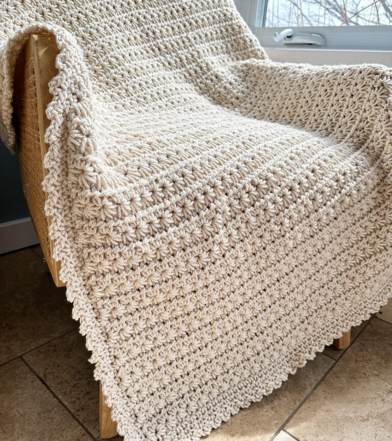 Chunky Star Stitch Crochet Blanket - MJ's off the Hook Designs