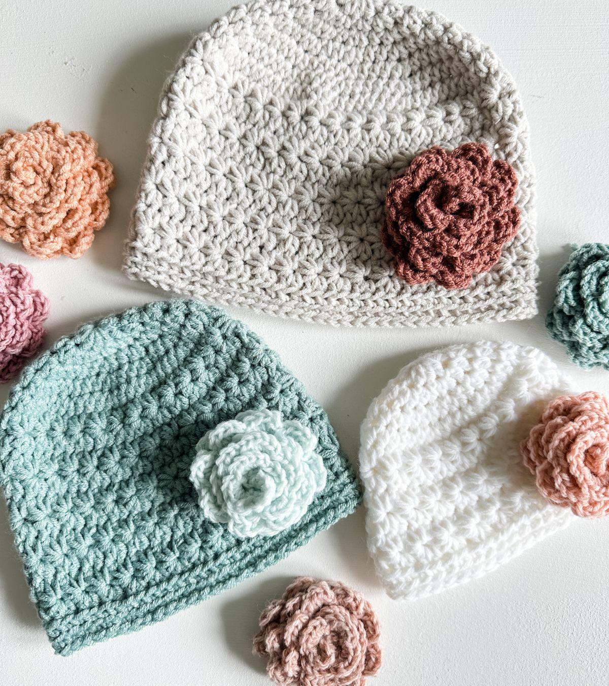 Star Stitch Crochet Baby Hat - MJ's off the Hook Designs