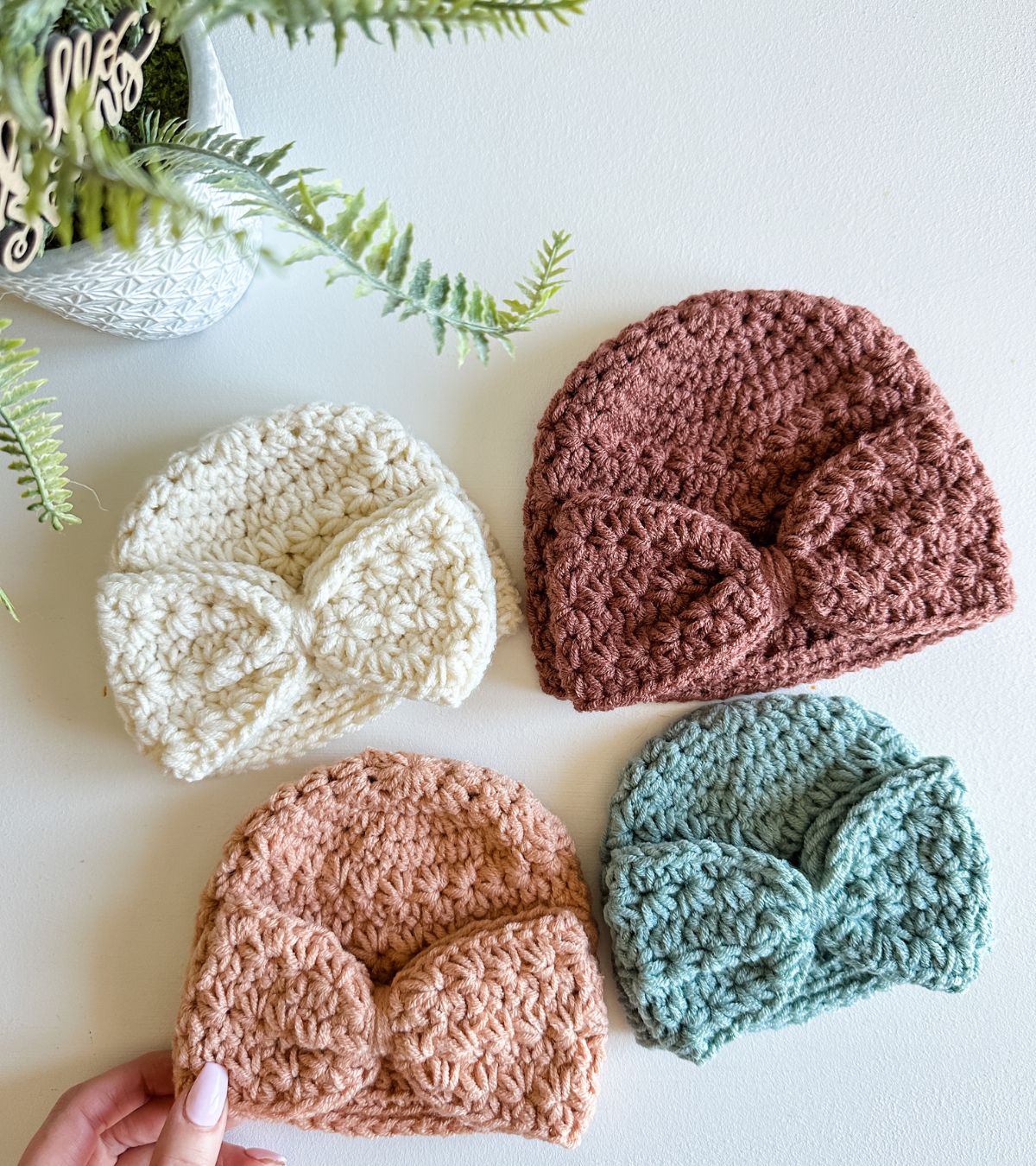 Star Stitch Crochet Baby Hat - MJ's off the Hook Designs