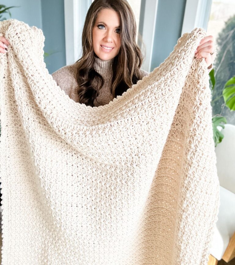 Chunky Star Stitch Crochet Blanket - MJ's off the Hook Designs