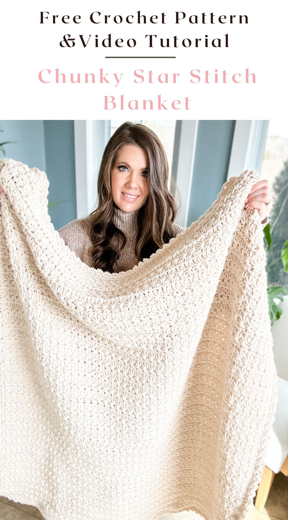 Chunky Star Stitch Crochet Blanket - MJ's off the Hook Designs