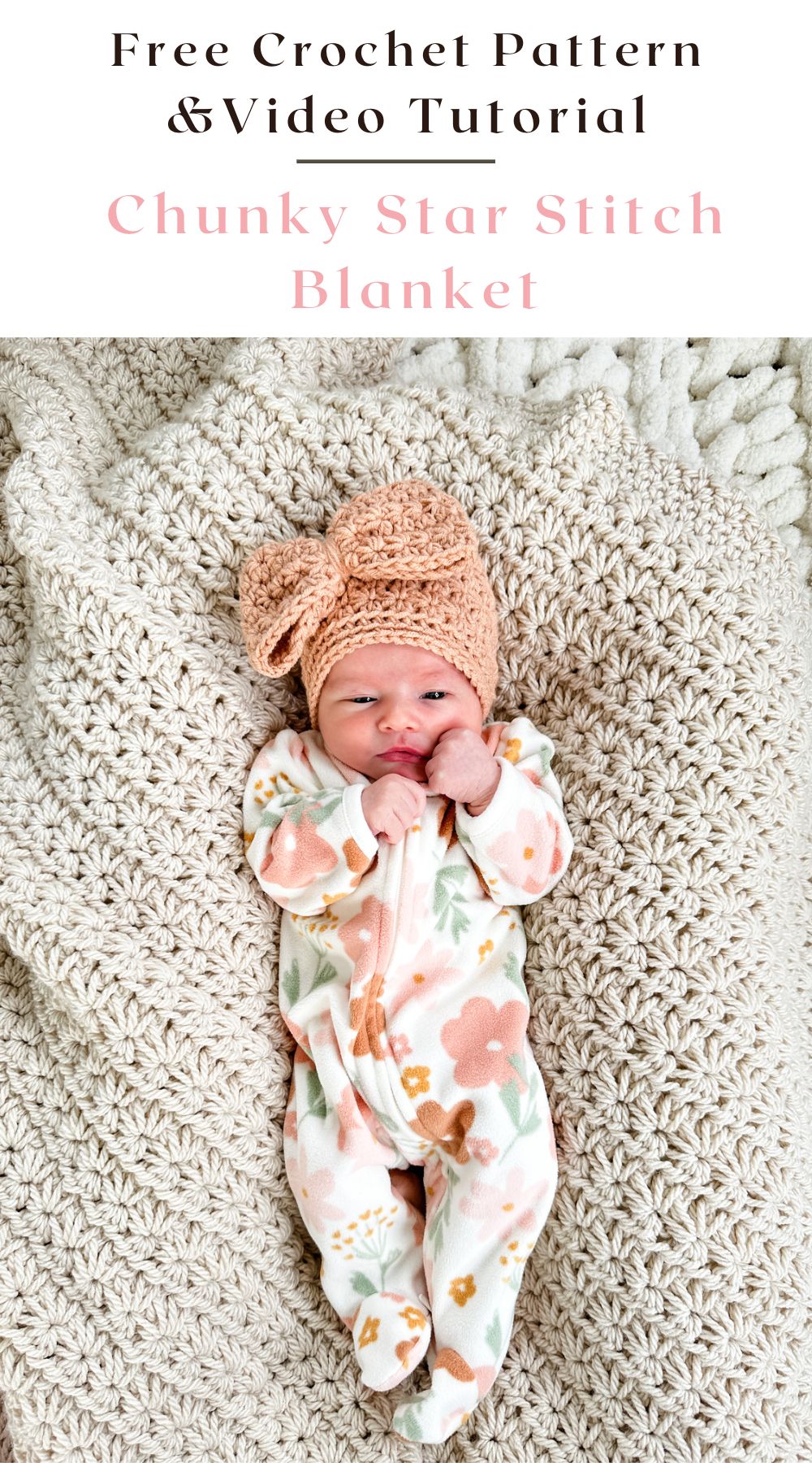 Chunky Star Stitch Crochet Blanket - MJ's off the Hook Designs