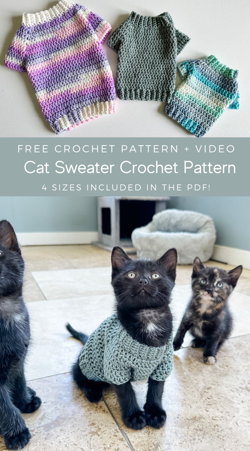 Cat Sweater Crochet Pattern Easy Free at Jasper Saranealis blog