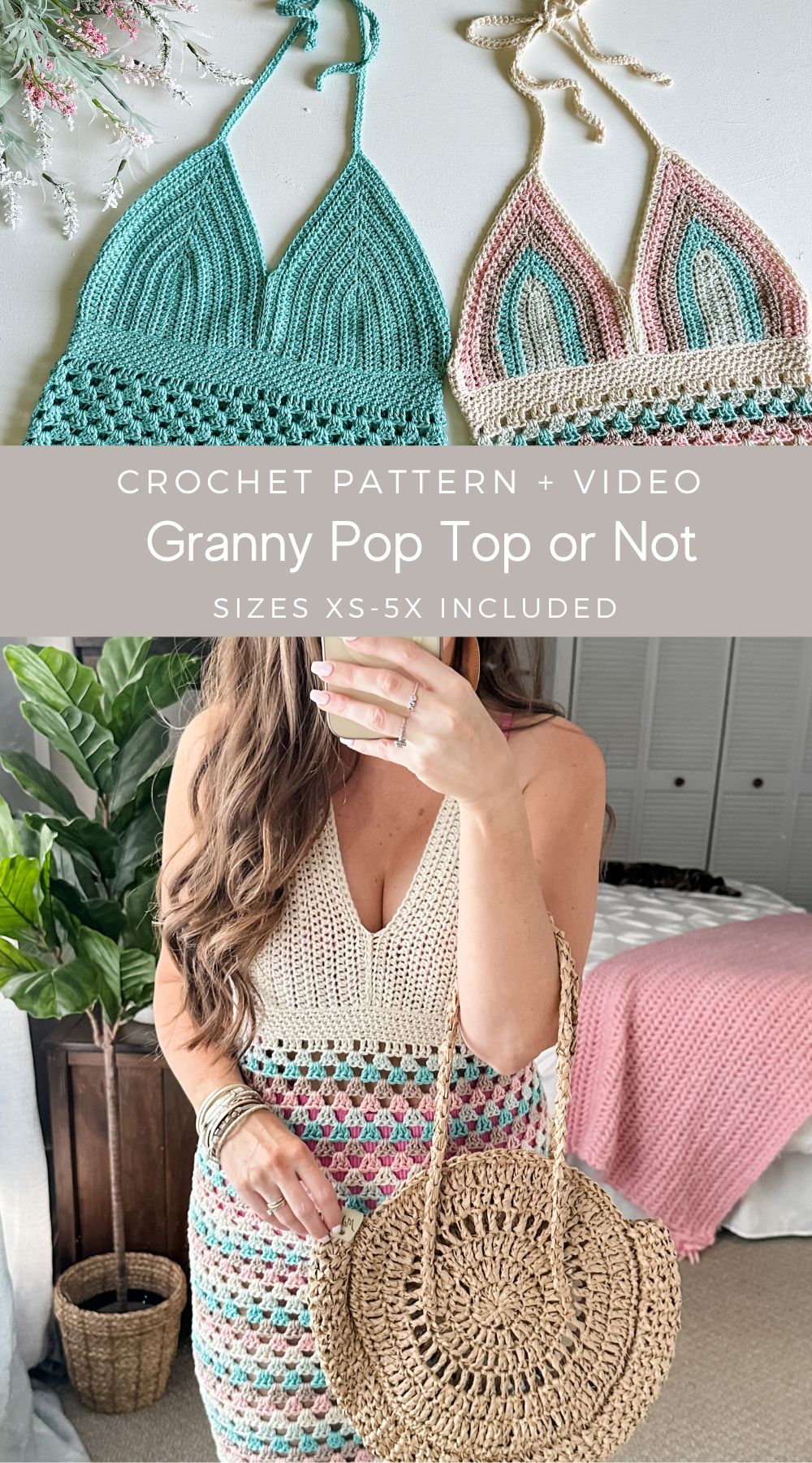 Granny Pop Halter Top - MJ's off the Hook Designs