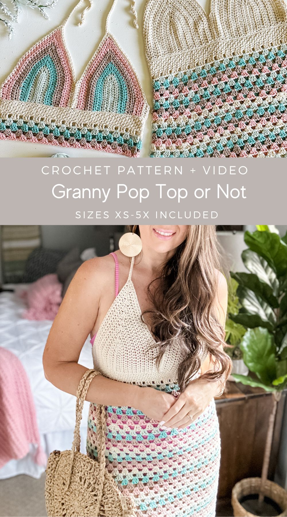 Granny Pop Halter Top - MJ's off the Hook Designs