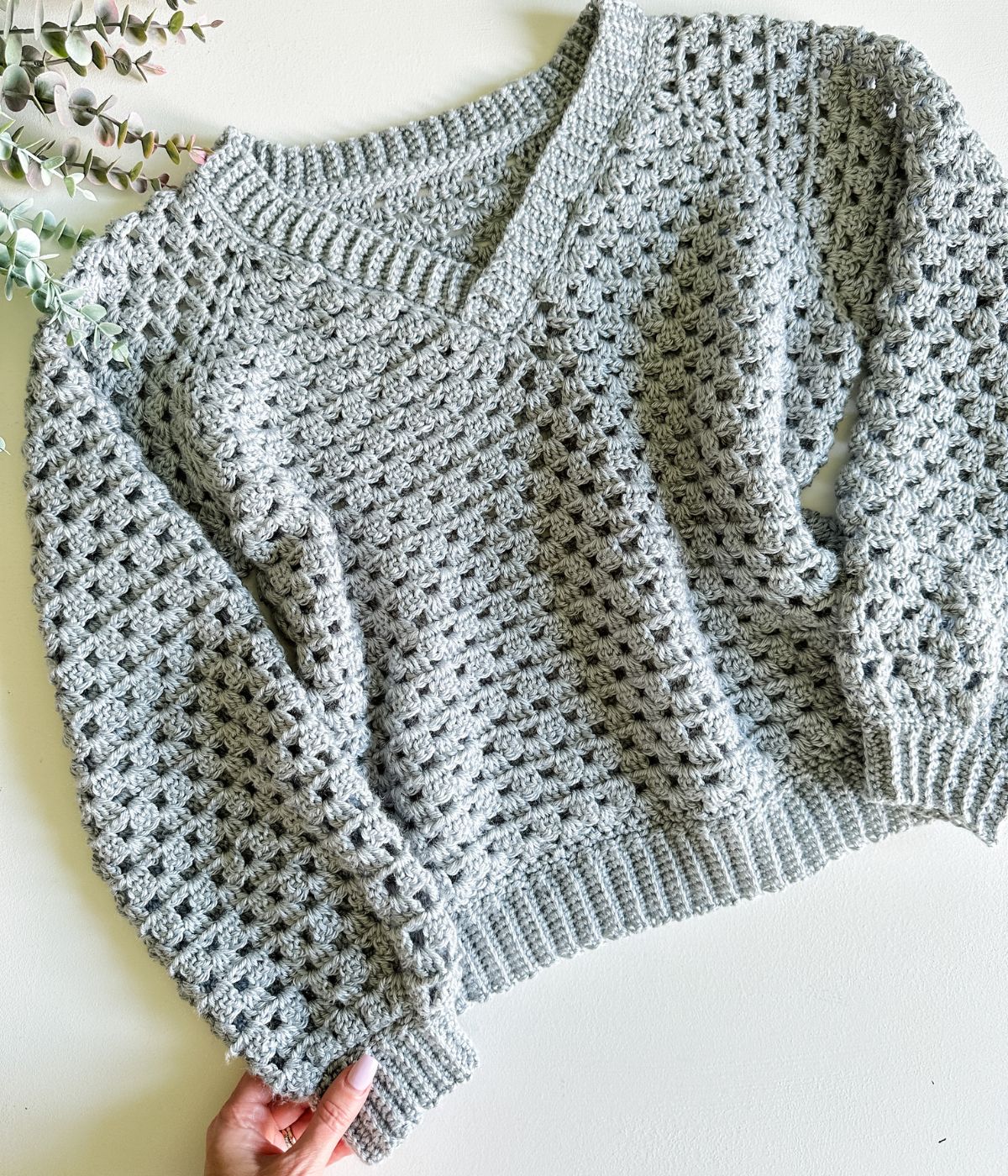 Crochet V-Neck Sweater - MJ's off the Hook Designs