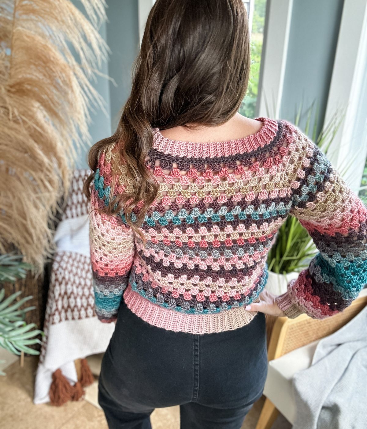 Crochet V-Neck Sweater - MJ's off the Hook Designs