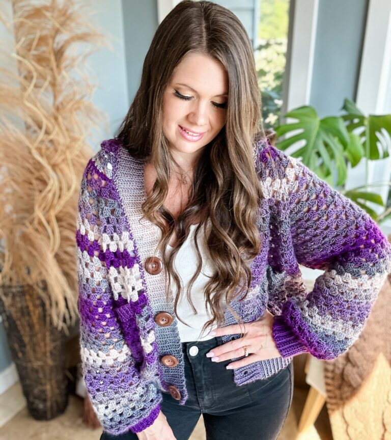 Crochet a Trendy and Cozy Chunky Granny Stitch Cardigan