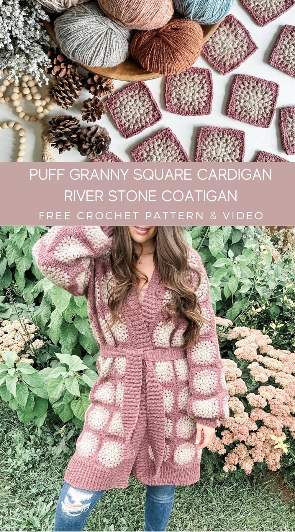 Granny Square Pattern: River Stone Crochet Coatigan - MJ's off the Hook ...