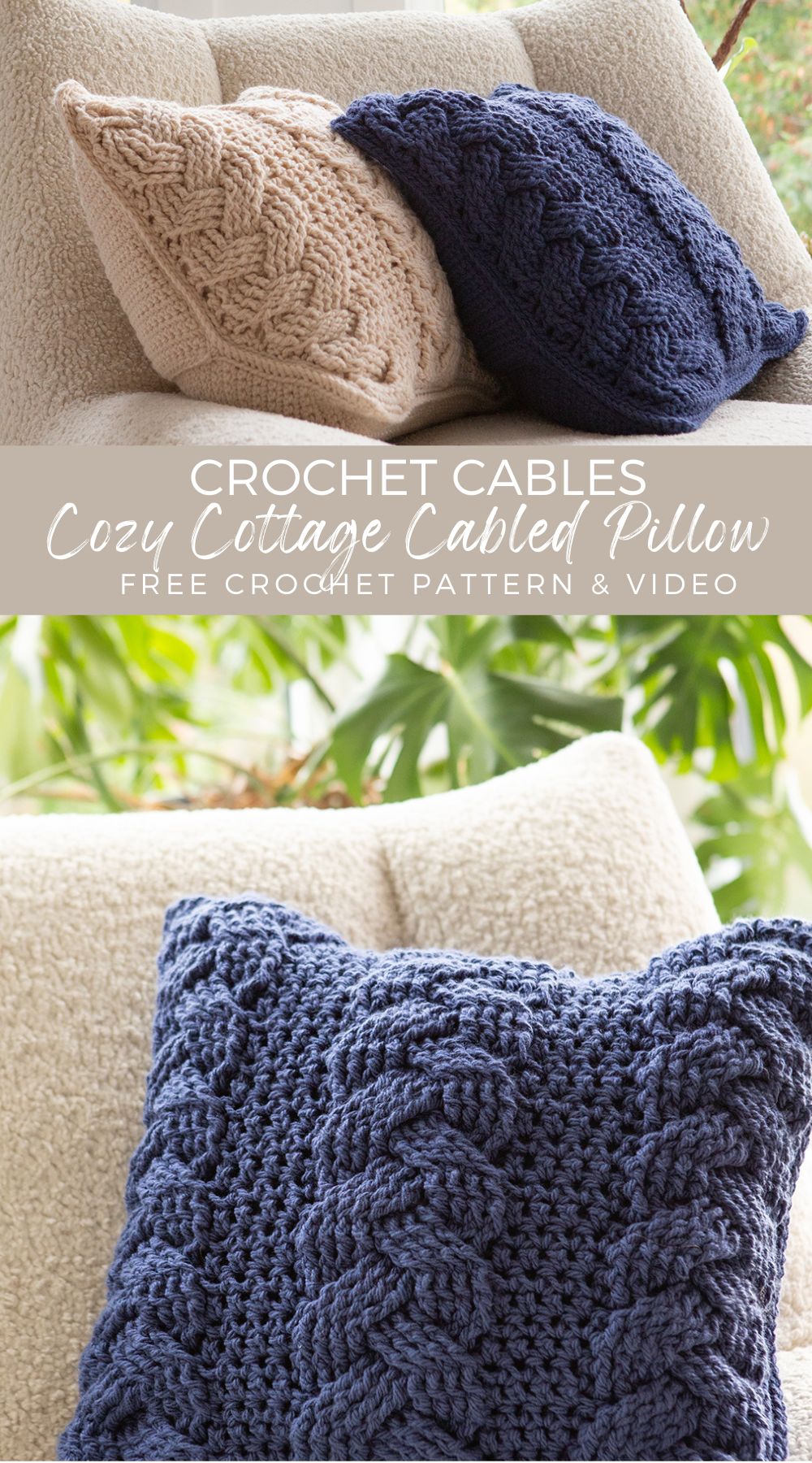 Crochet a Glamorous, Cozy Cottage Cabled Pillow