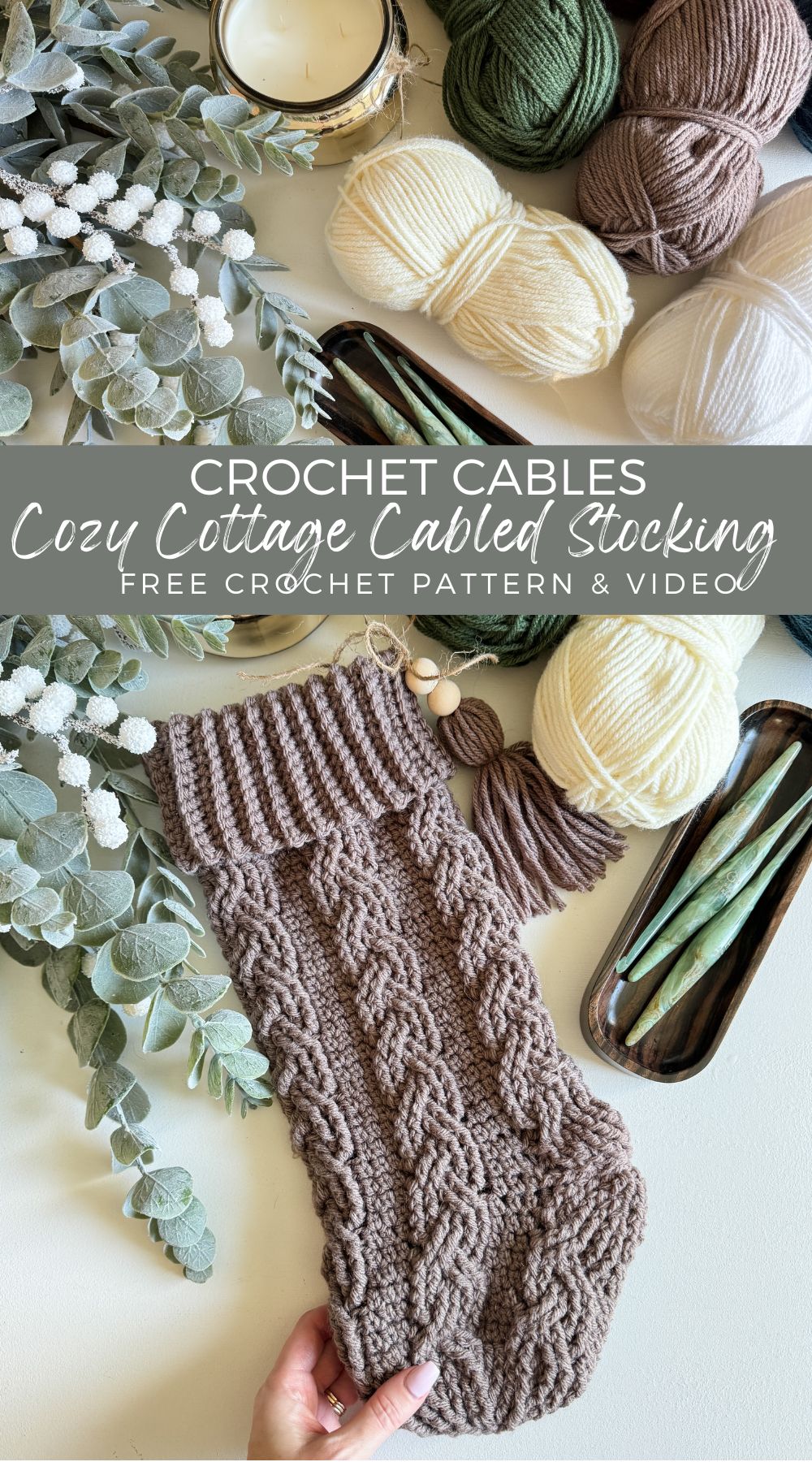 The Best Cabled Stocking Crochet Pattern for Holidays
