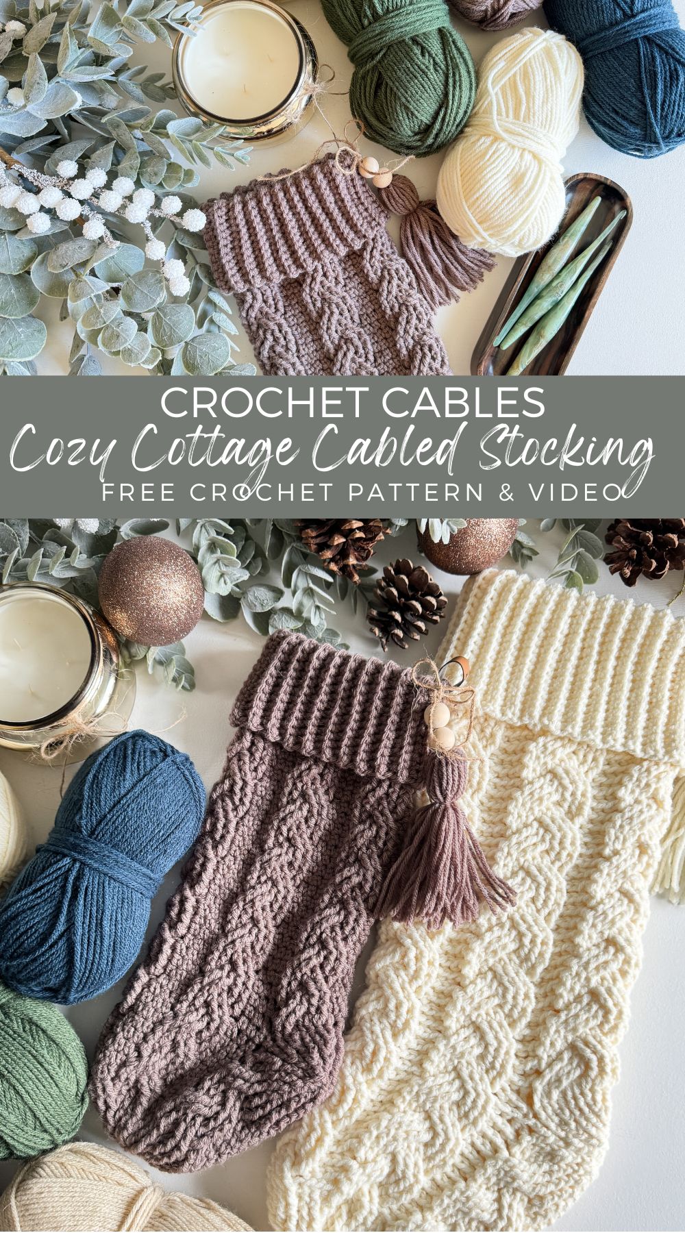 The Best Cabled Stocking Crochet Pattern for Holidays