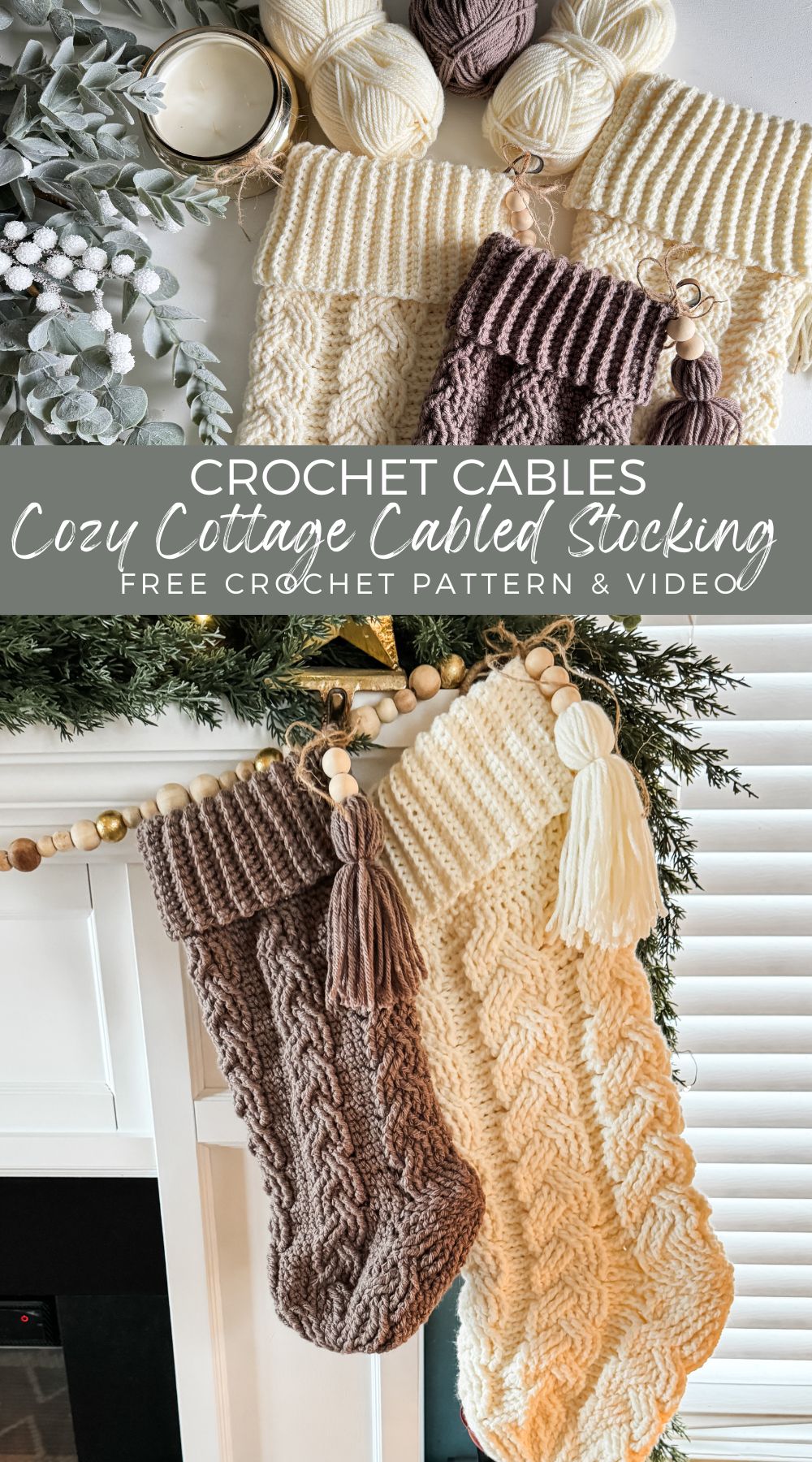The Best Cabled Stocking Crochet Pattern for Holidays