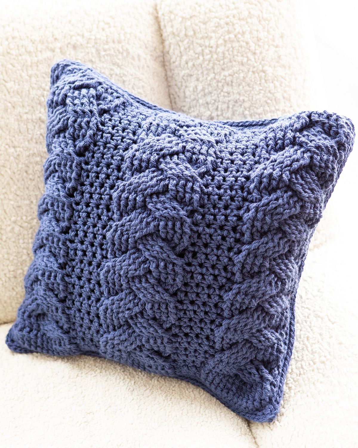 Crochet a Glamorous, Cozy Cottage Cabled Pillow