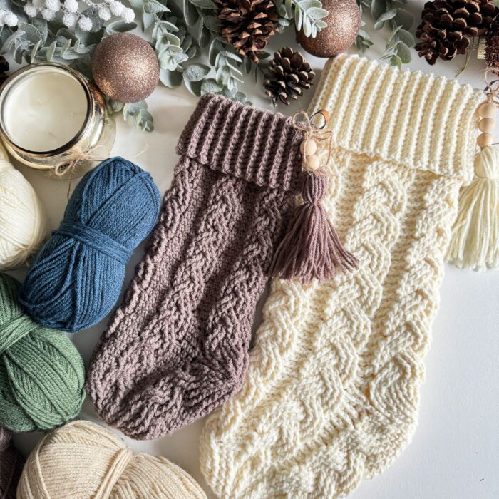 The Best Cabled Stocking Crochet Pattern for Holidays