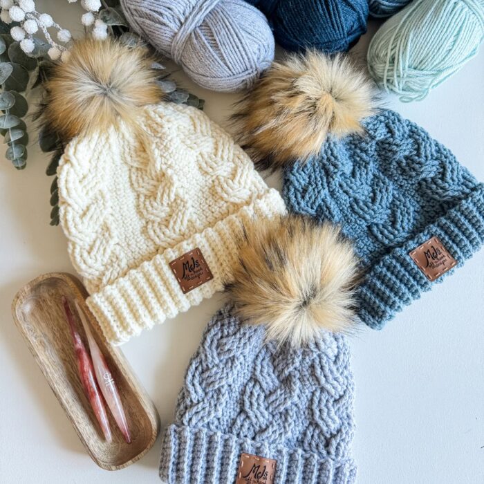 Step by Step Tutorial for Crocheting a Cabled Hat