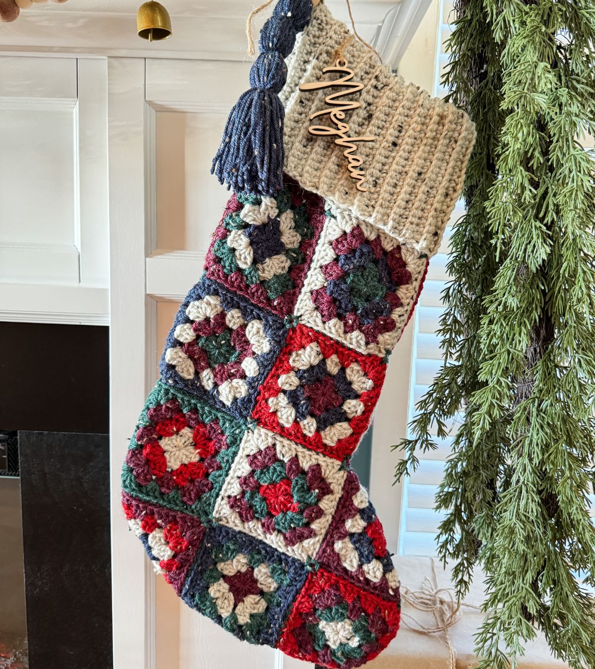 Learn How to Crochet a Christmas Stocking with Granny Squares