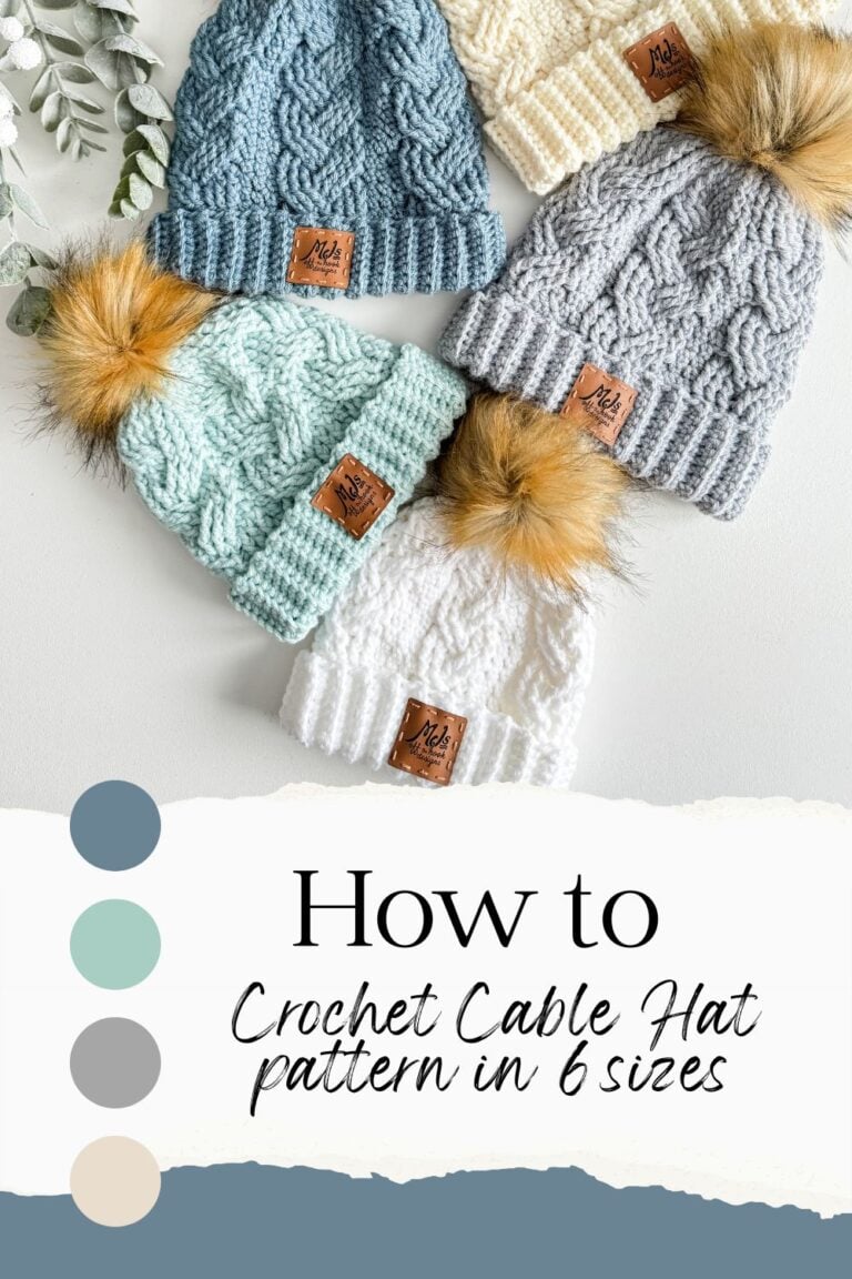 Step by Step Tutorial for Crocheting a Cabled Hat
