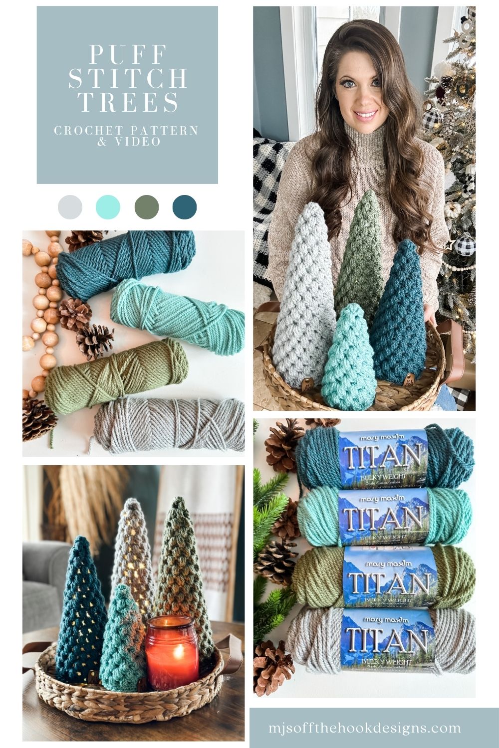 Puff Stitch Crochet Trees - MJ's off the Hook Designs
