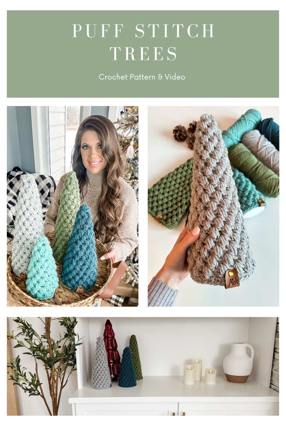 Puff Stitch Crochet Trees - MJ's off the Hook Designs