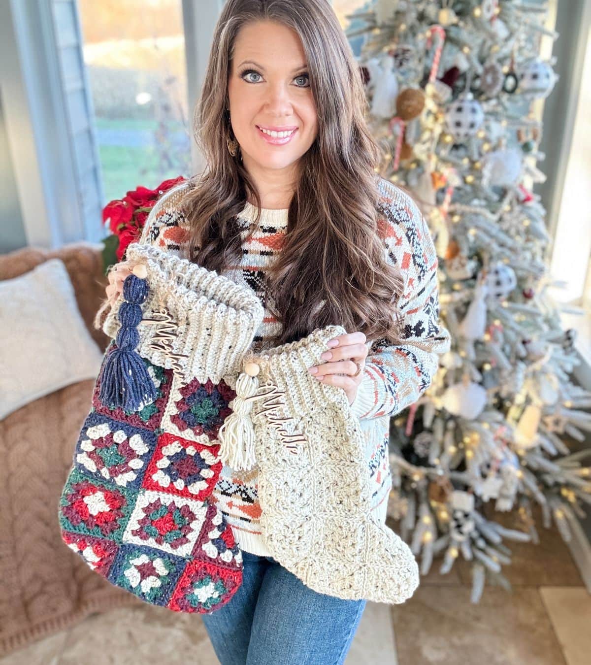 Learn How to Crochet a Christmas Stocking with Granny Squares