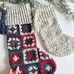 Learn How to Crochet a Christmas Stocking with Granny Squares