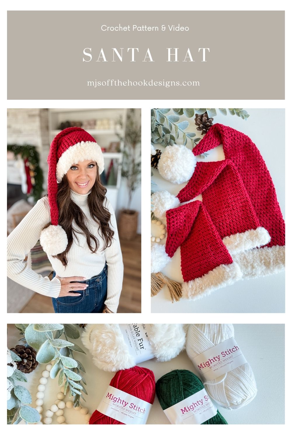 Learn How To Crochet The Perfect Santa Hat