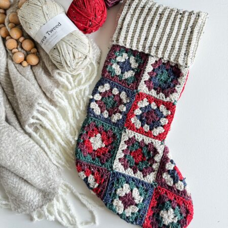 Learn How to Crochet a Christmas Stocking with Granny Squares