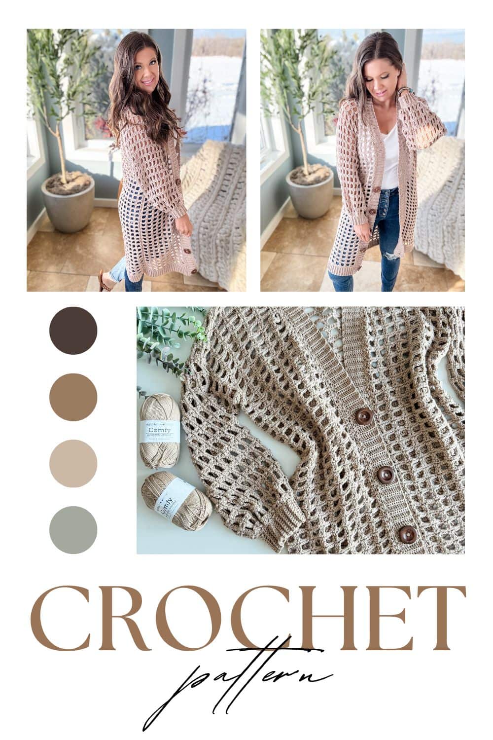 Free Pattern For Crochet Cardigan- Peek A Boo Cardigan - MJ's off the ...