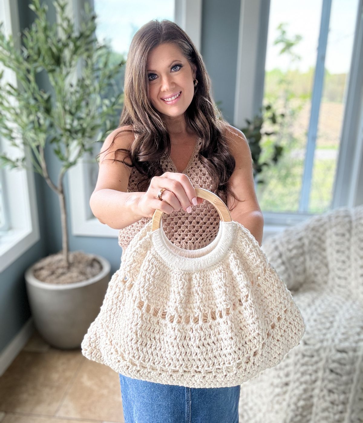Easy Crochet Mesh Bag Free Pattern