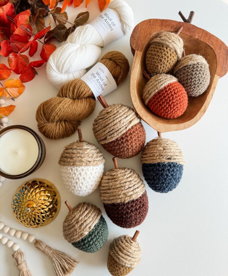 Crochet Acorns: Charming Rustic Farmhouse Decor - MJ's off the Hook Designs