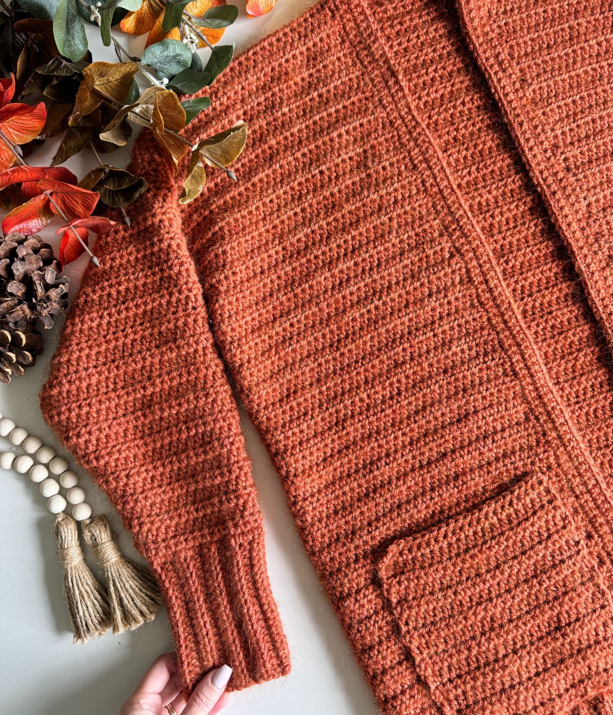 Fuzzy Peach Cardigan - MJ's off the Hook Designs