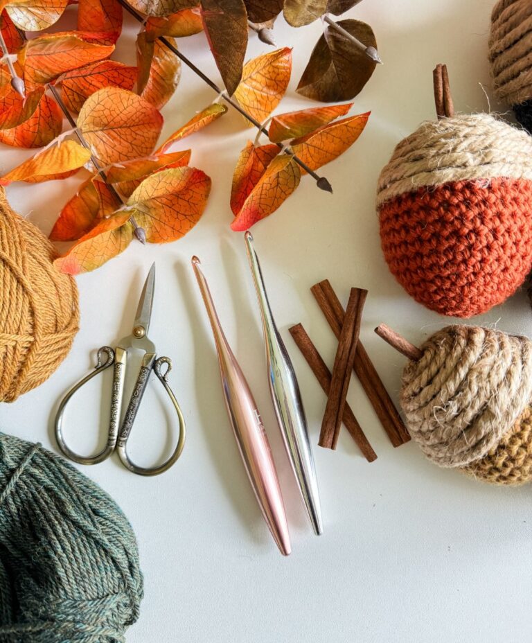 Crochet Acorns: Charming Rustic Farmhouse Decor - MJ's off the Hook Designs