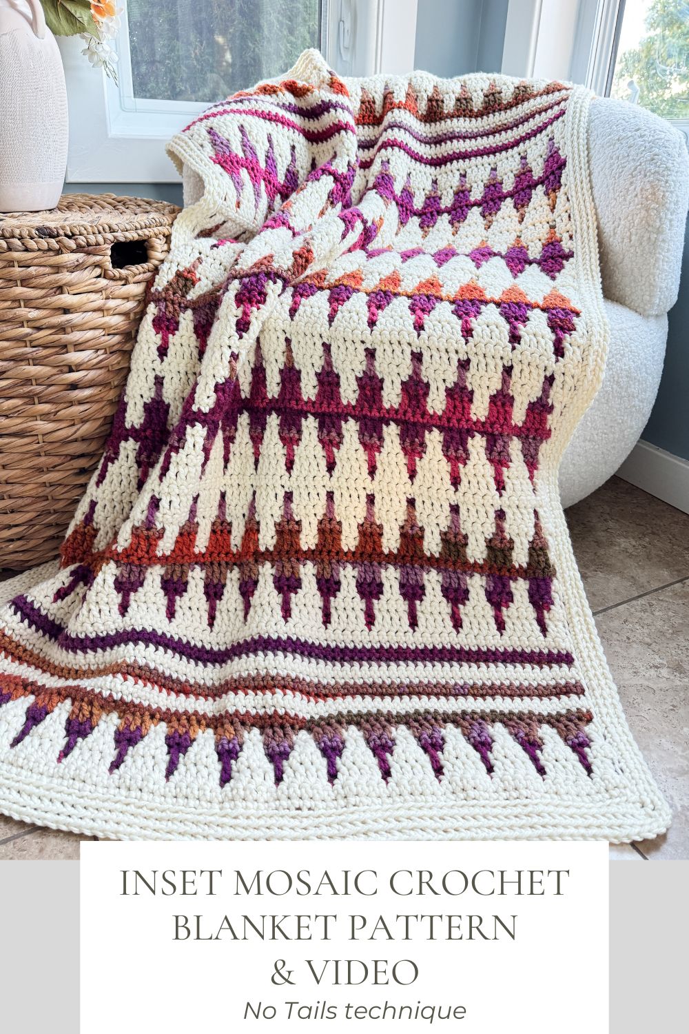 Free Mosaic Crochet Blanket Pattern - MJ's off the Hook Designs