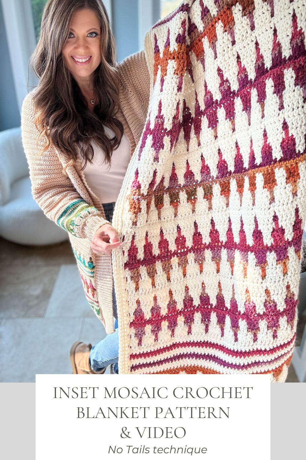 Free Mosaic Crochet Blanket Pattern - MJ's off the Hook Designs