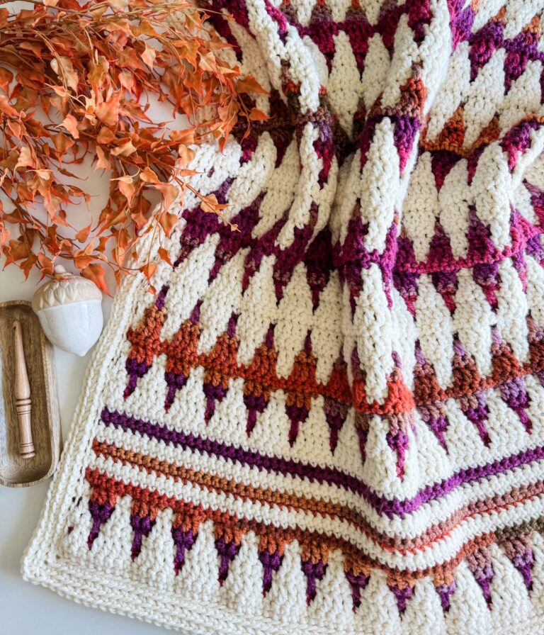 Free Mosaic Crochet Blanket Pattern - MJ's off the Hook Designs