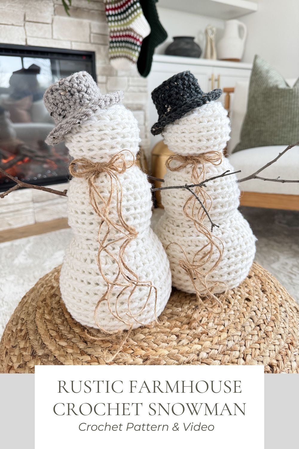 Free Easy Crochet Snowman Pattern: Rustic Farmhouse Snowman - MJ's off ...